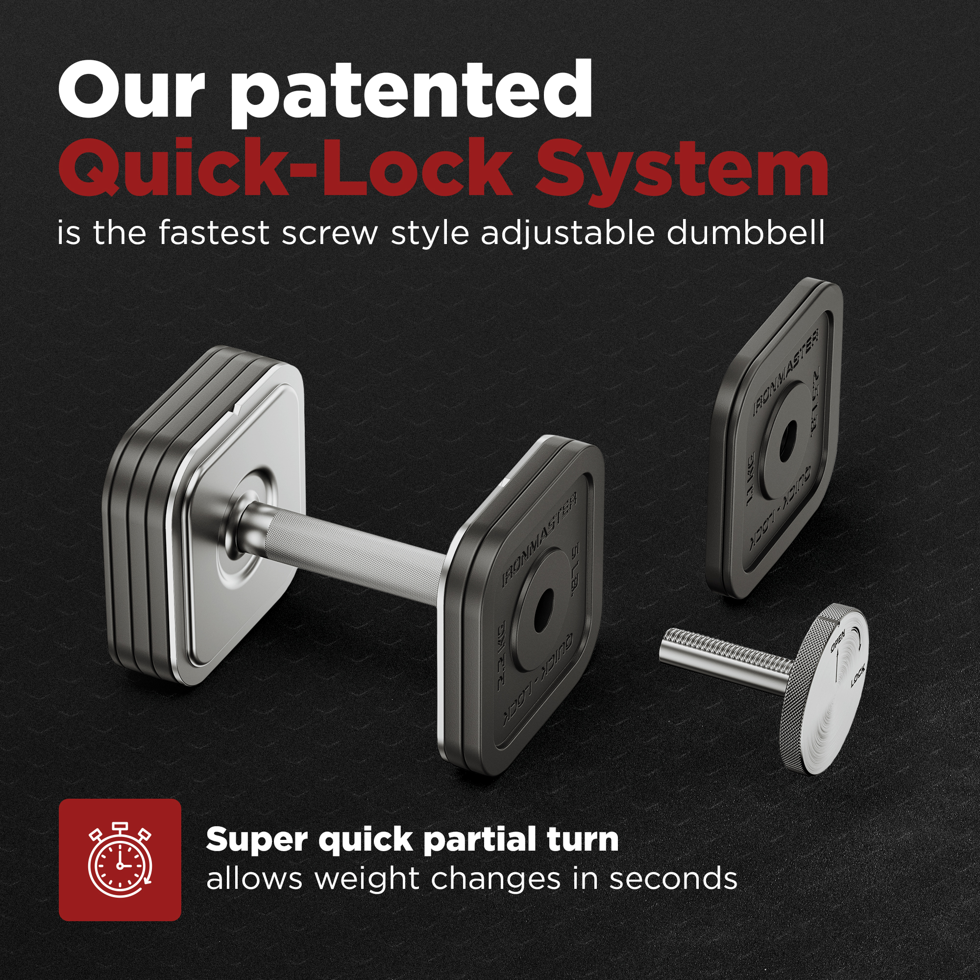 Ironmaster 45lbs Quick Lock Adjustable Dumbbells Set Ironmaster